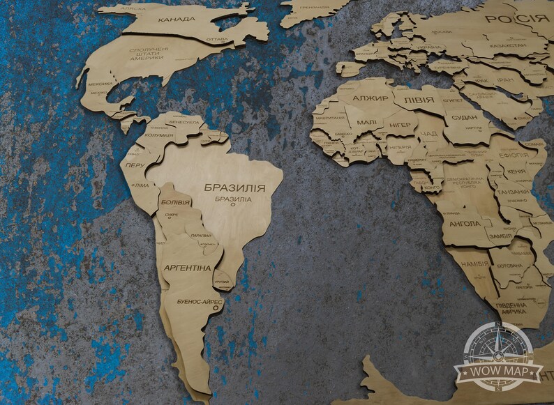 Custom Wood Maps, Maple Wood Map, 3d Wood Maps Custom, Wooden Map ...