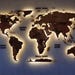 Smart LED Wood World Map – Voice Controlled, Handmade Wall Decor - Etsy