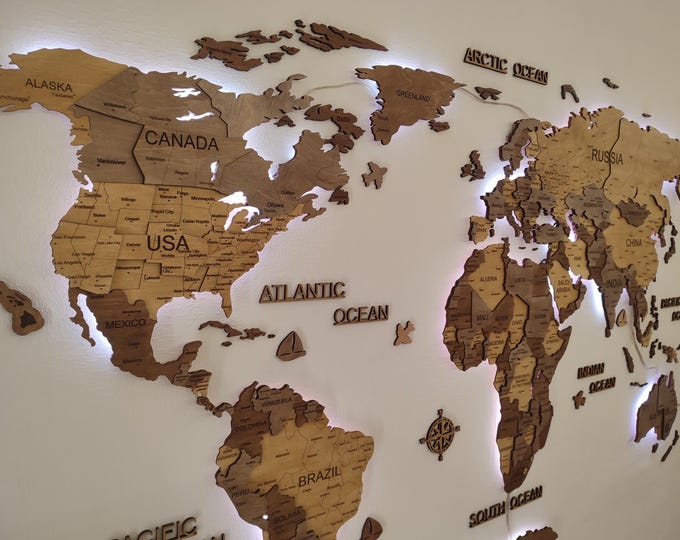 Led Wood World Map, Wood World Map Led, 3d Wooden Map Led, 3d Wooden World Map, 3d Led World Map ...