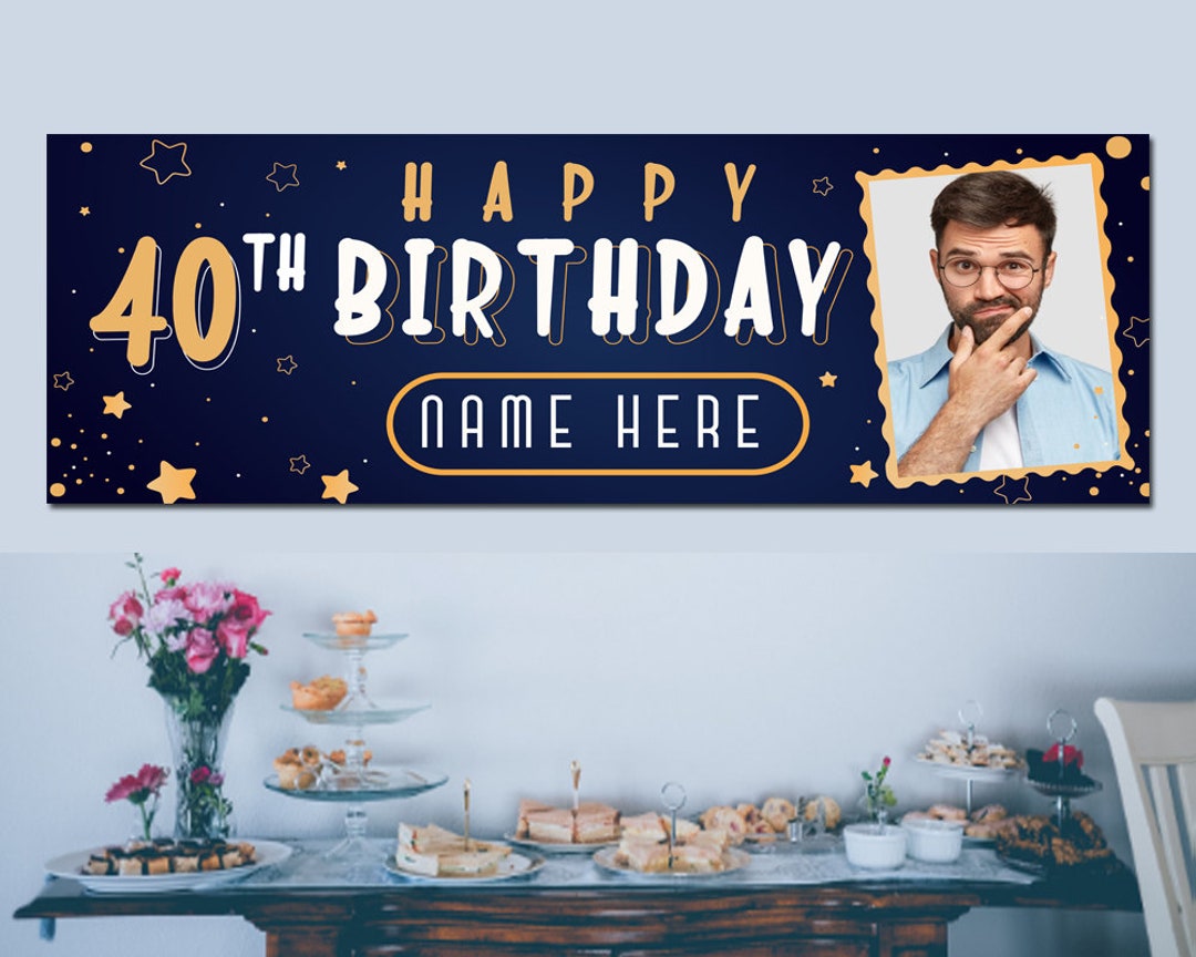 Personalized Birthday Banner Personalized Happy Birthday Banner 40th ...