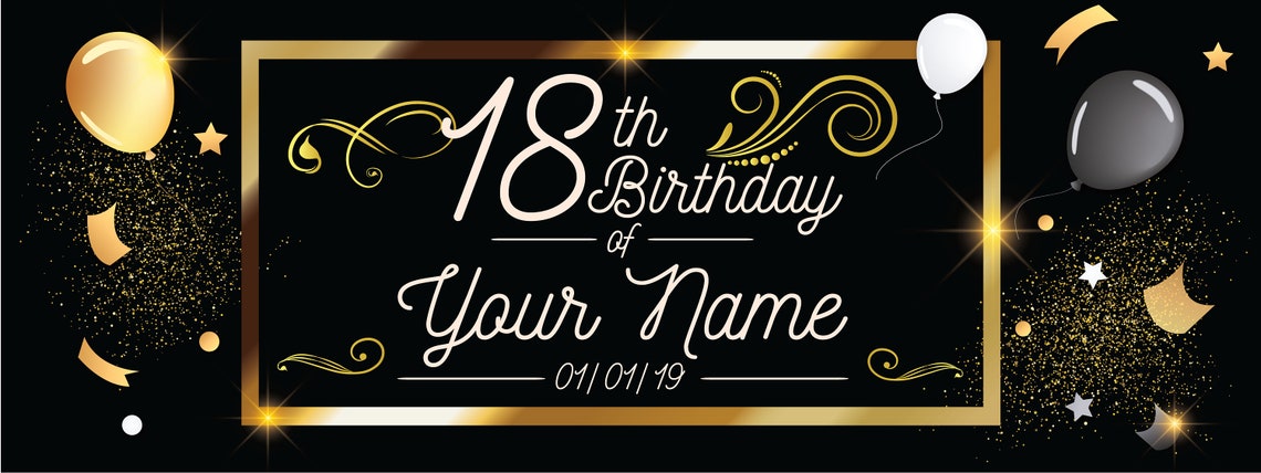 18th Birthday Banner Personalized 18th Birthday Decor Party - Etsy