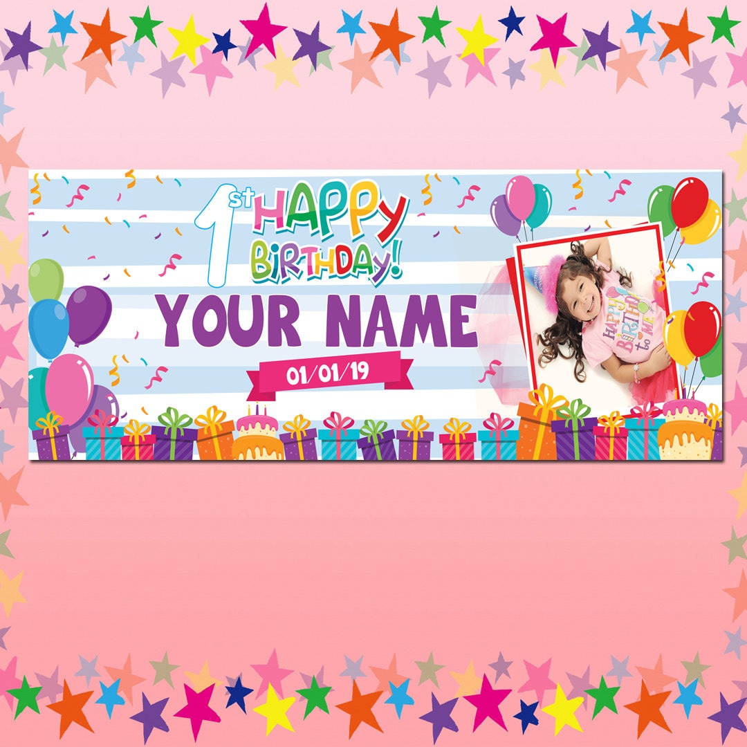 First Birthday Princess Banner Happy 1st Birthday Banner | Etsy