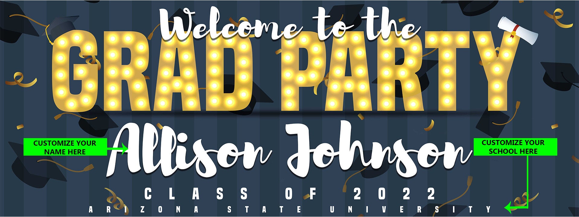 Class of 2022 Graduation Banner Personalized Graduation - Etsy