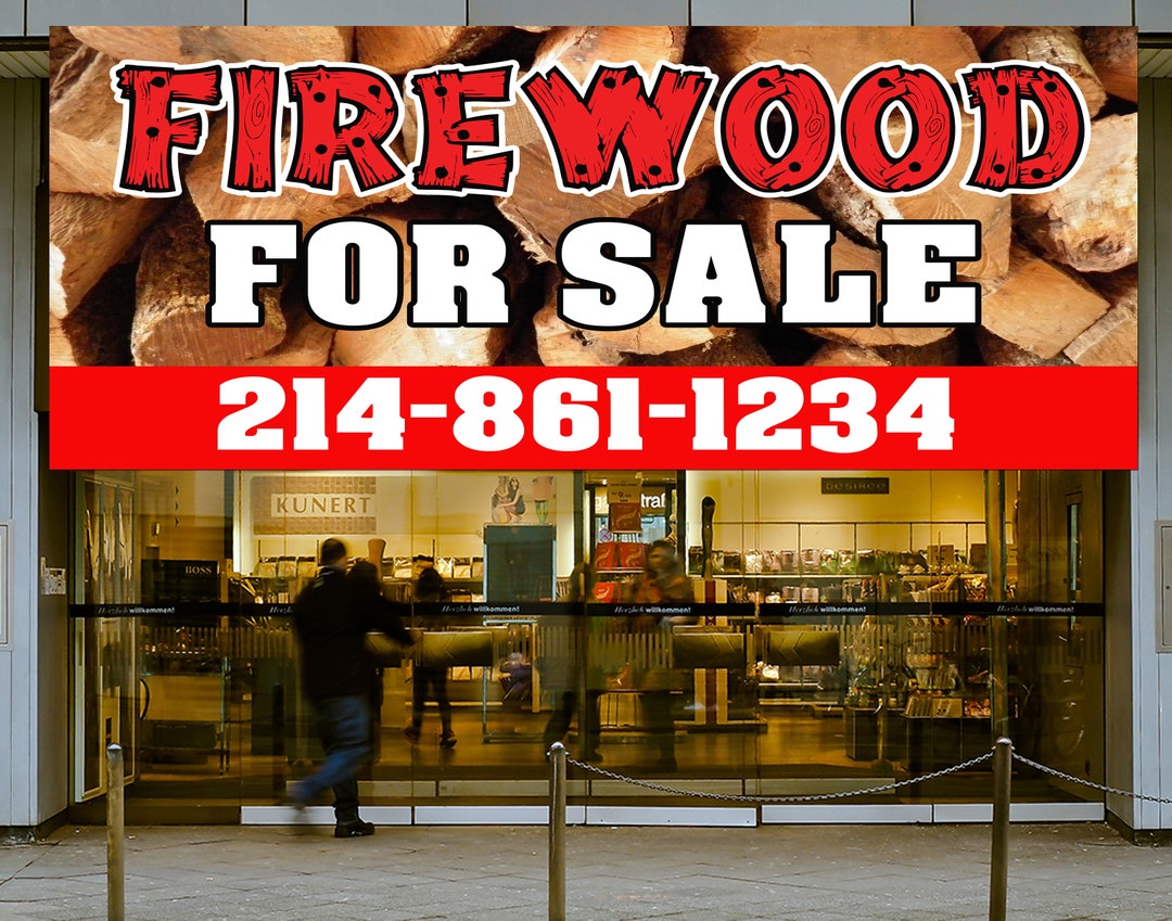 Firewood for Sale Banner | Campfire Wood Sign | Custom Banner ...