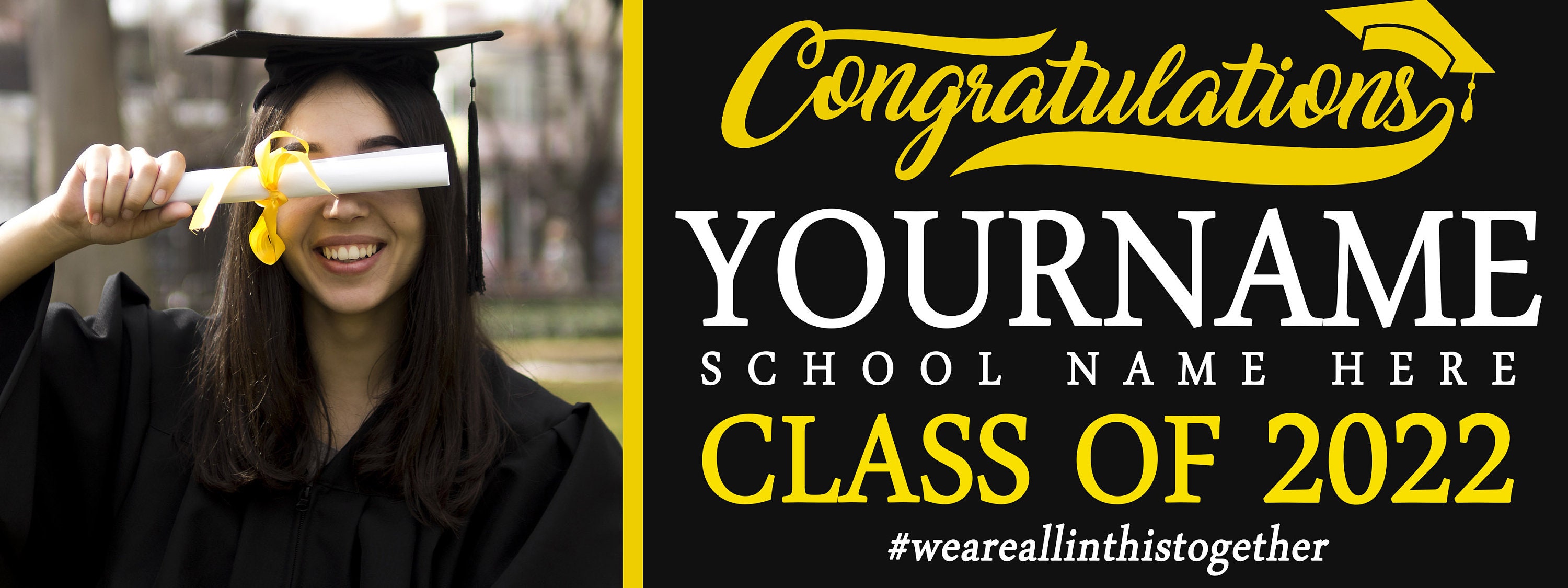 Personalize Graduation Banner Class of 2022 Graduation - Etsy