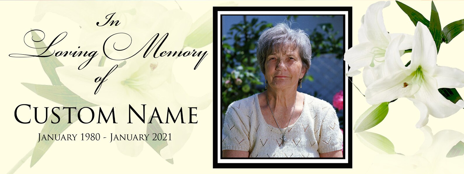Floral Funeral Memorial Banner Custom Personalized Photo | Etsy