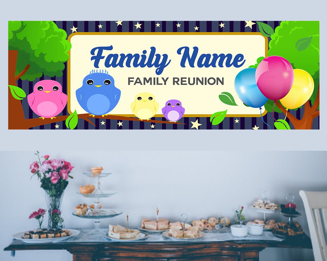 Personalized Family Name Banner | Family Reunion Banner | Family ...