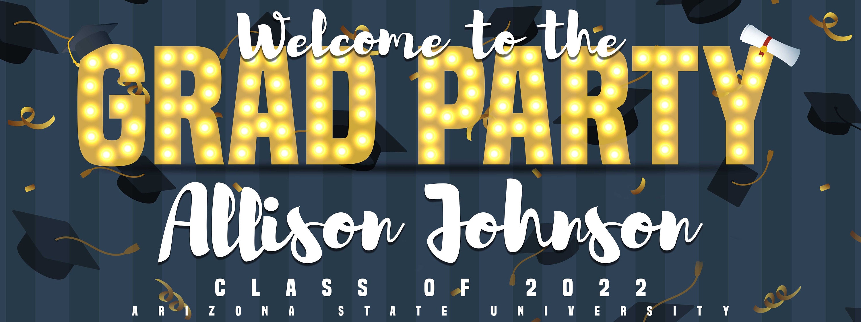 Graduation Party Banner Welcome Sign High School College Grad | Etsy