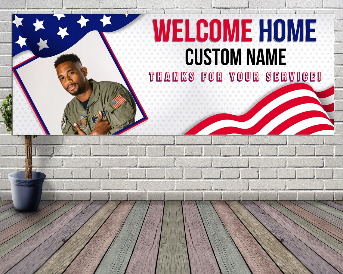 Welcome Home Military Banner Personalized Banner United | Etsy
