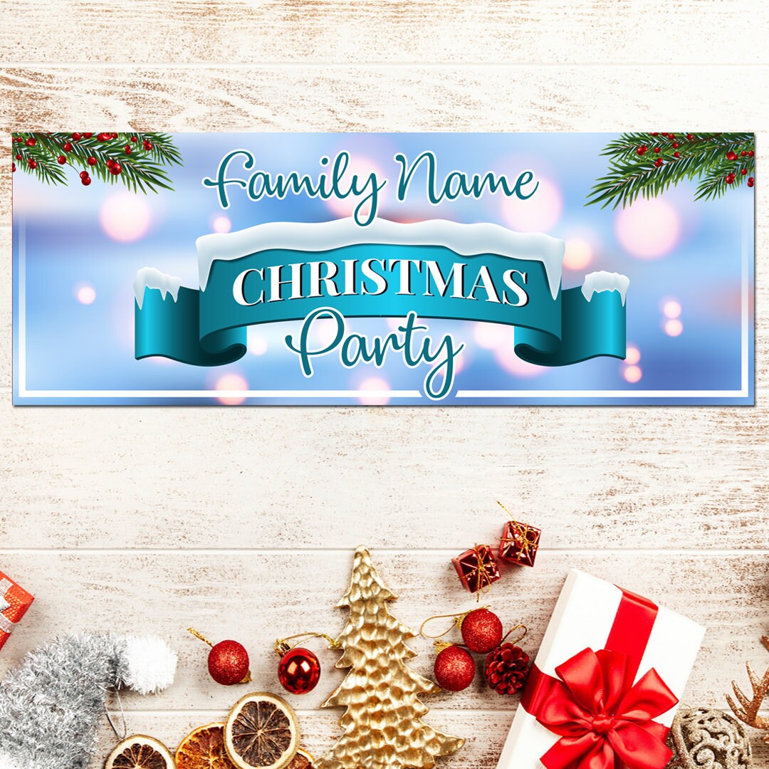 Personalized Christmas Party Banner Merry Christmas Holiday - Etsy