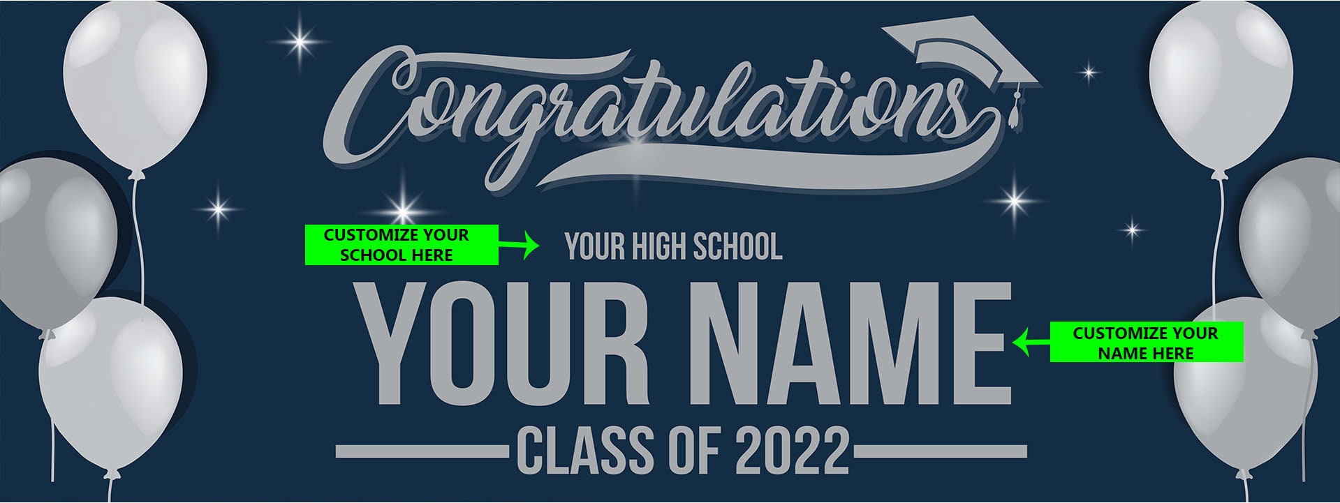 Personalize Graduation Banner Class of 2022 Graduation - Etsy