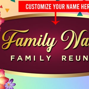 Family Reunion Banner Personalized Family Name Banner Family Reunion ...