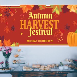 Fall Autumn Harvest Banner Autumn Harvest Festival Yard Signs - Etsy