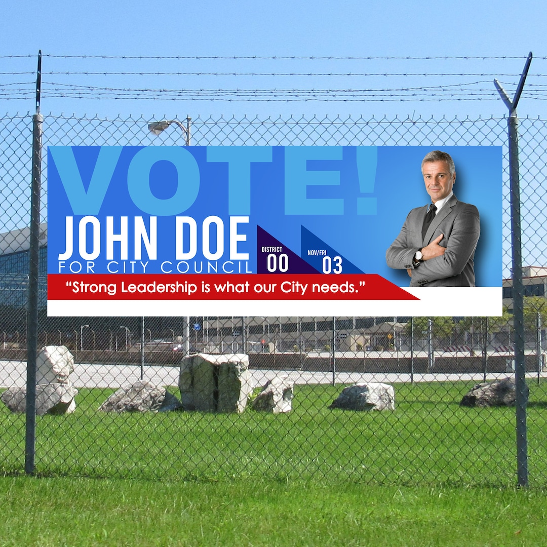 Political Banner Sign, Campaign Poster, Custom Election Sign, Election ...