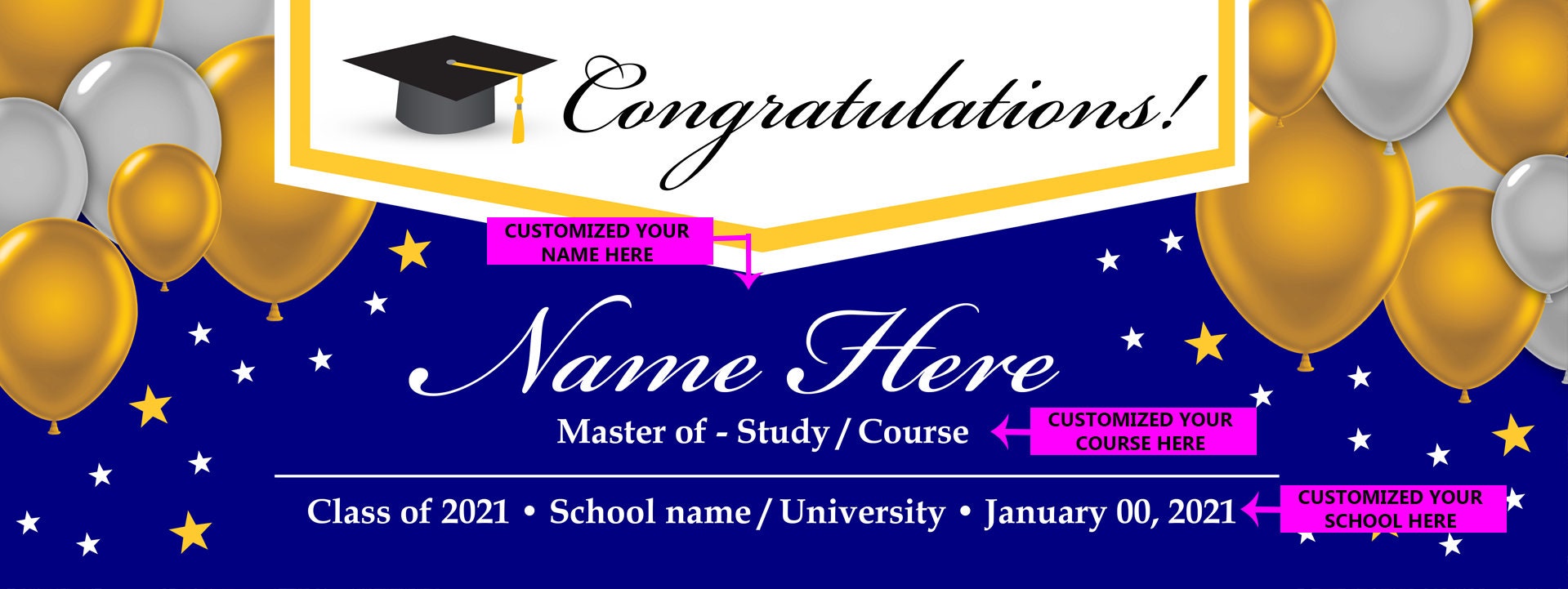 Congrats Graduation Banner Personalized Graduation Banner - Etsy