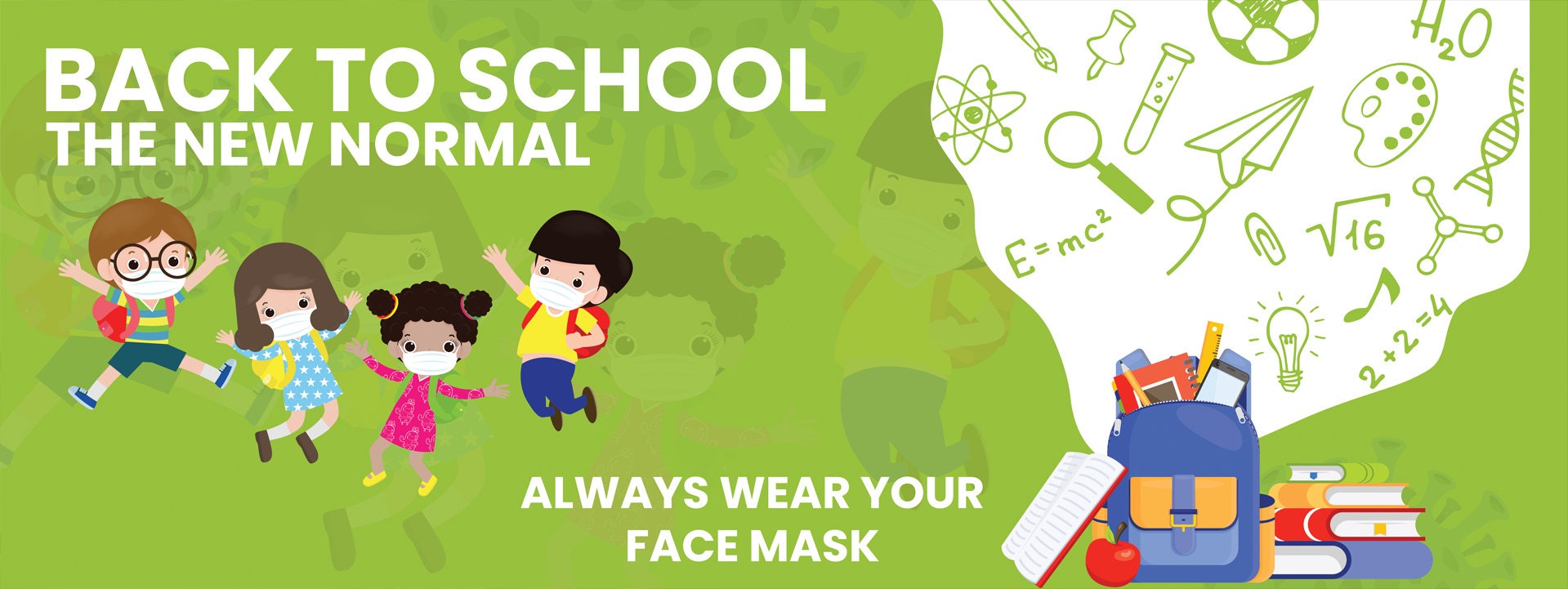 Back to School Banner The New Normal Always Wear your Face | Etsy