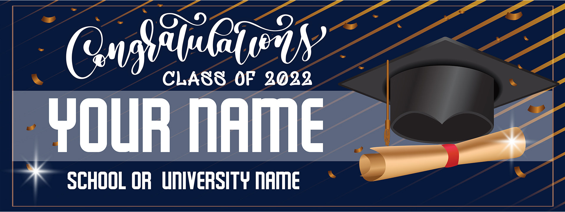 Graduation Banner Personalized Congrats Banner Class of 2022 | Etsy