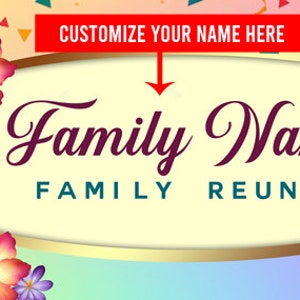 Personalized Family Name Banner Family Reunion Signs Party Decor Family ...