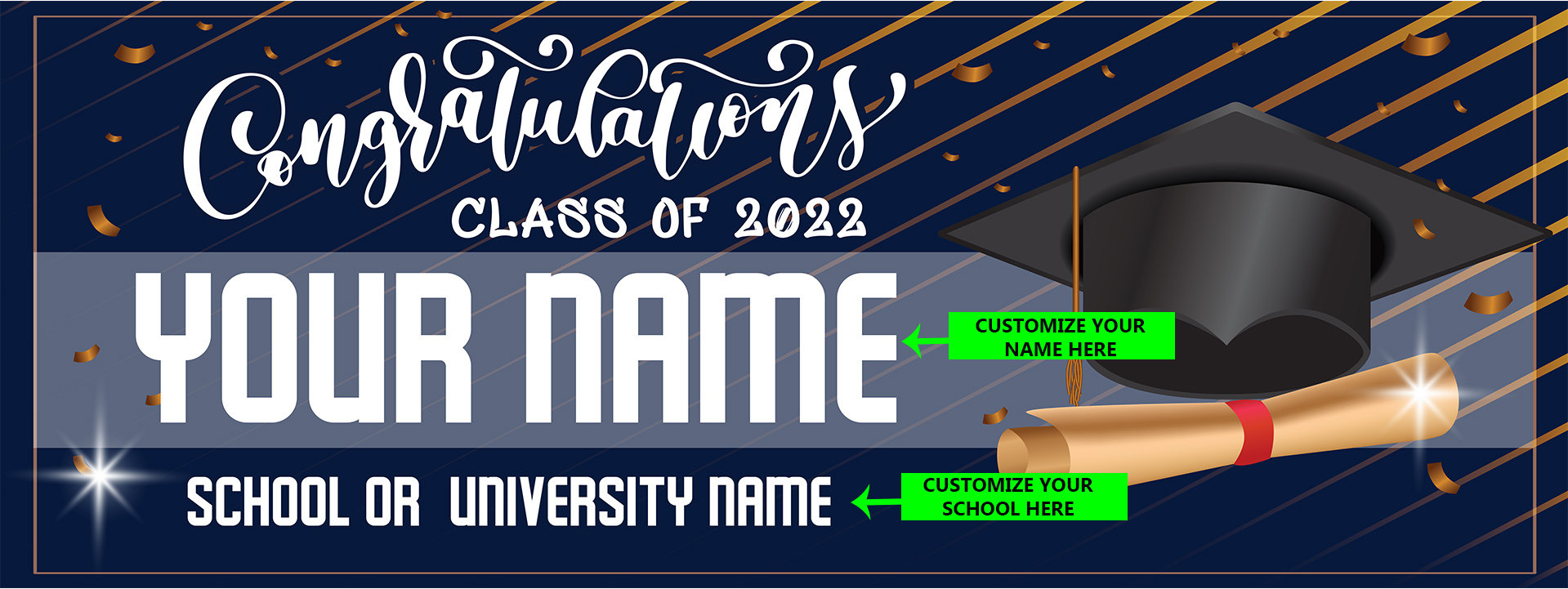 Personalize Graduation Banner Class of 2022 Graduation | Etsy