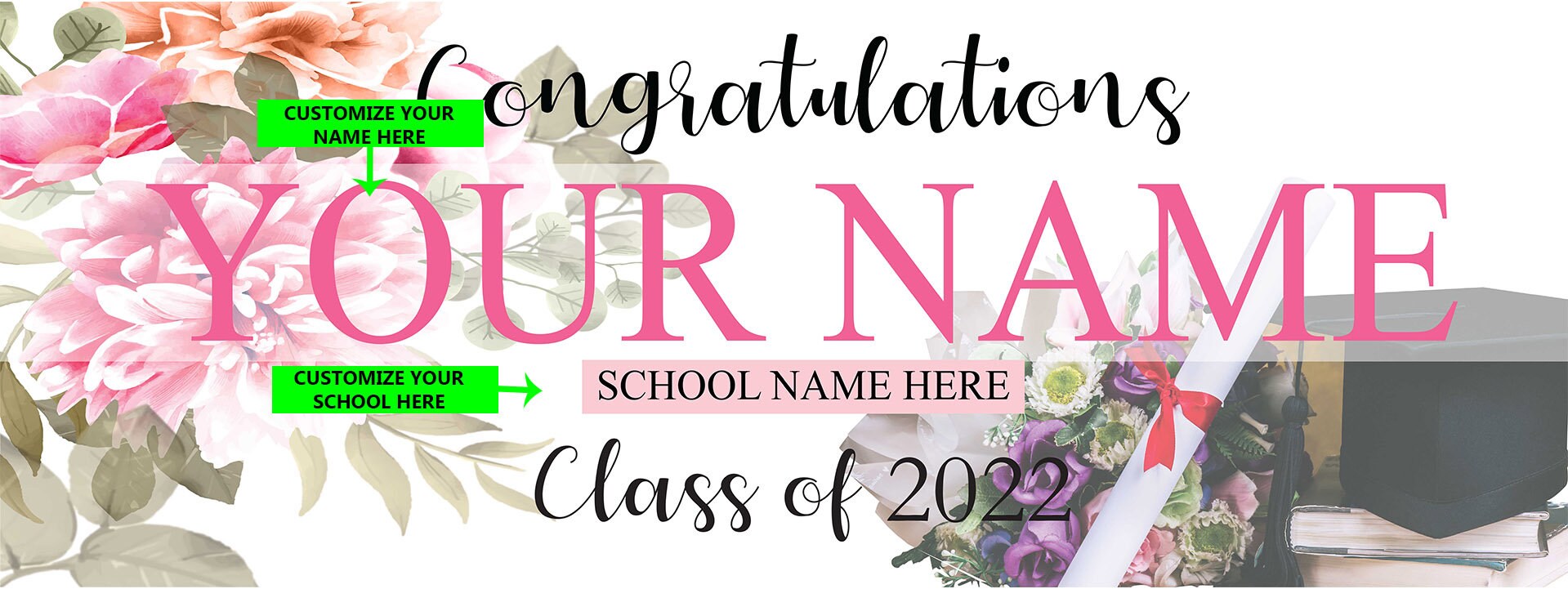 Personalize Graduation Banner Class of 2022 Graduation - Etsy