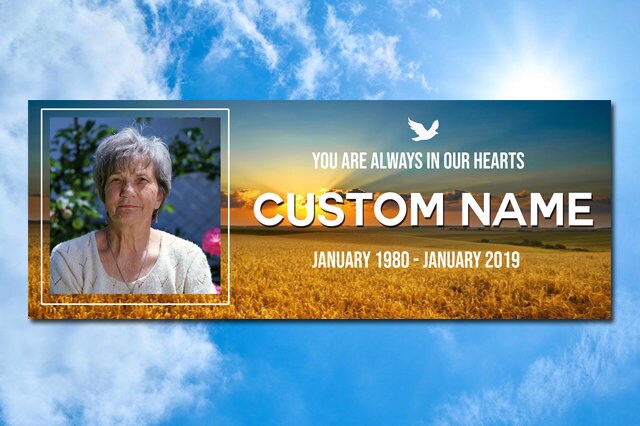 Sunset Funeral Memorial Banner Custom Personalized Photo | Etsy
