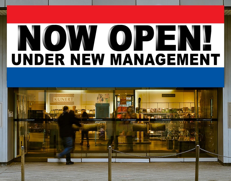 Now Open Under New Management Banner Grand Opening Store | Etsy