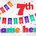 Happy 7th Birthday Banner Happy Birthday Sign Custom Name - Etsy