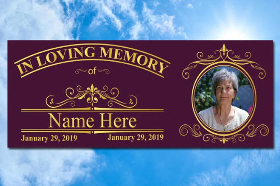 Picture Frame Funeral Memorial Banner Custom Personalized - Etsy