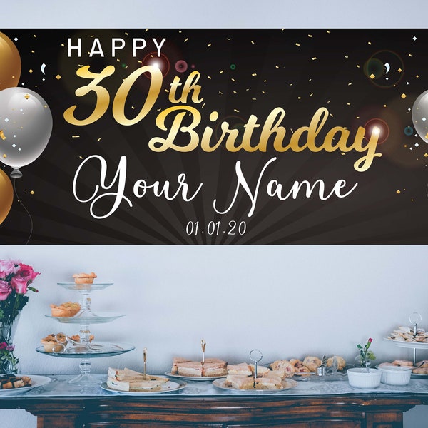 30th Birthday Personalised Banner - Etsy