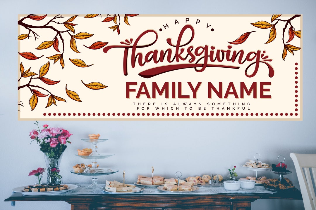 Autumn Thanksgiving Banner Personalized Custom Banner, Thanksgiving ...