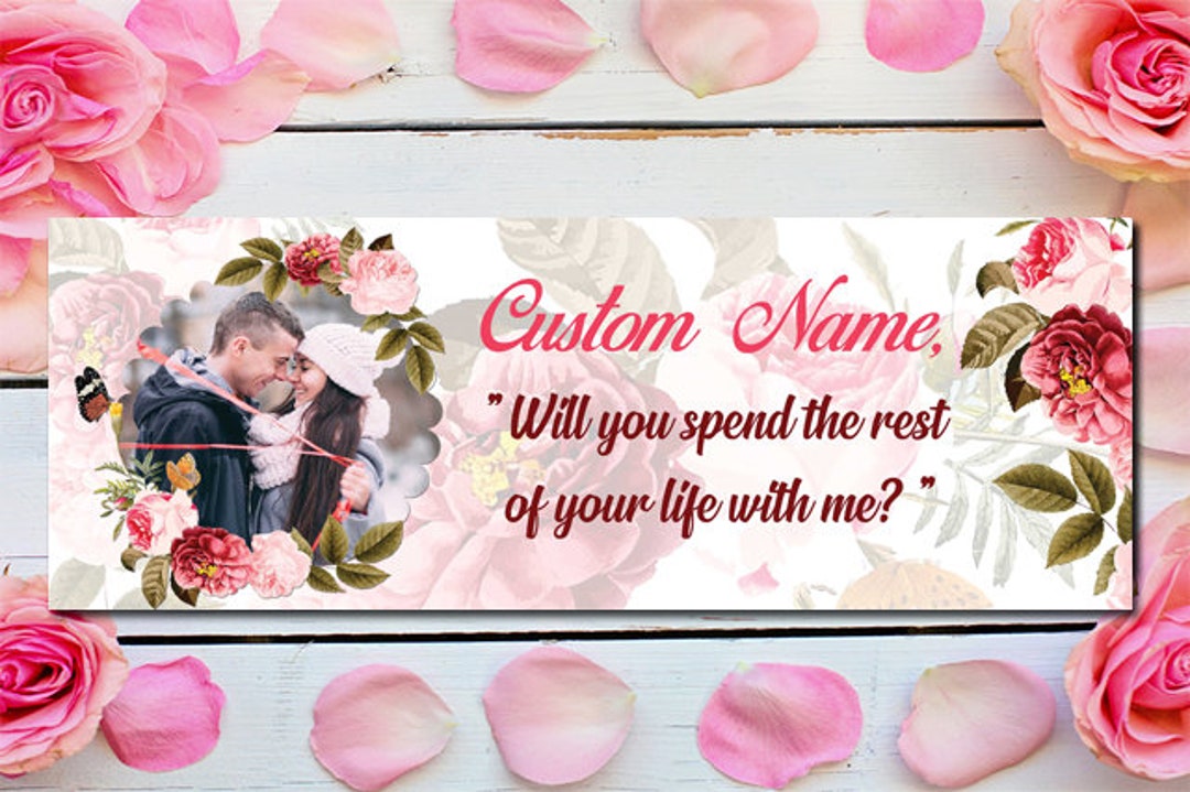 Will You Marry Me Engagement Banner Personalized Text Marriage Proposal ...