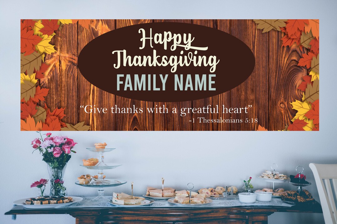 Happy Thanksgiving Banner Personalized Custom Banner, Thanksgiving ...
