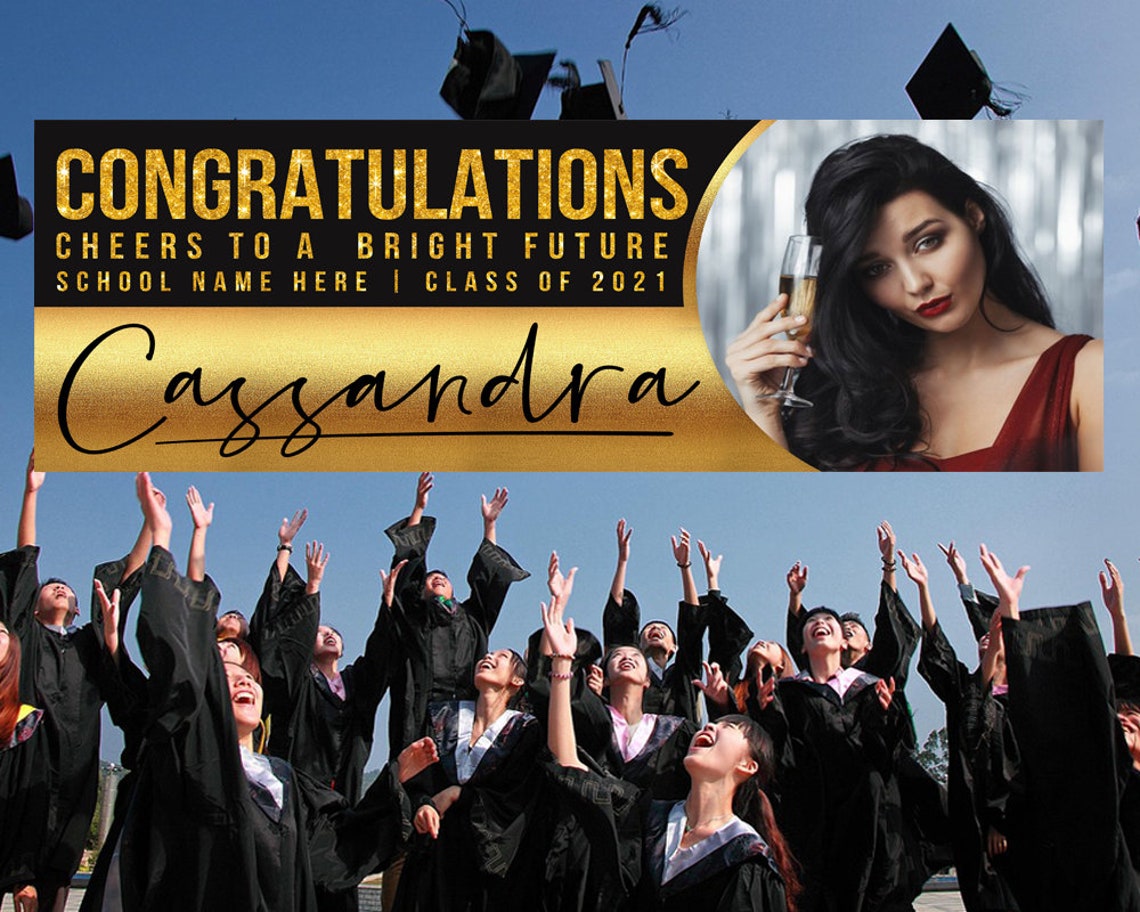 College Graduation Banner Graduation Party Decor Personalized | Etsy