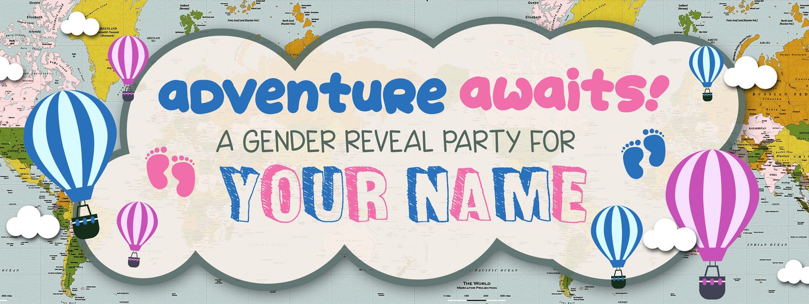 Gender Reveal Party Banner Pink or Blue Sign Personalized Sign | Etsy