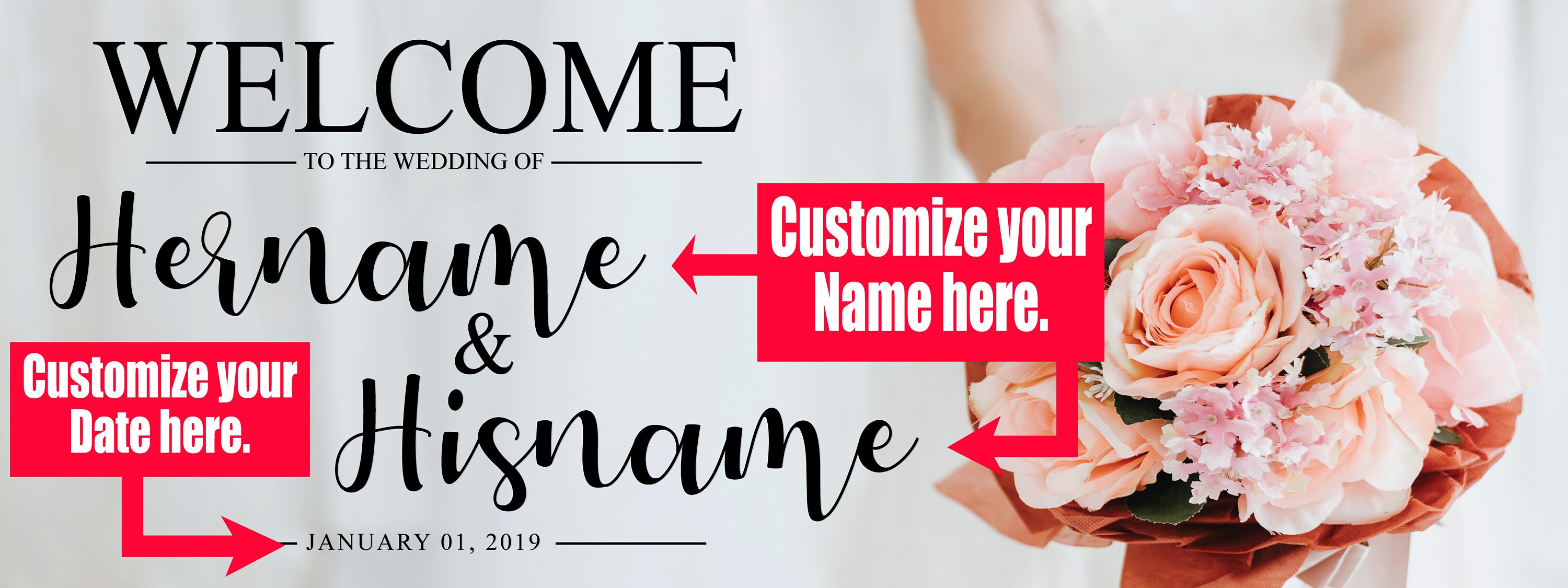 Welcome Wedding Banner Personalized Custom Banner Wedding | Etsy