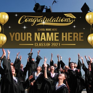 College Graduation Banner Graduation Party Banner Custom Grad | Etsy