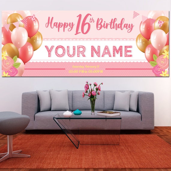 Happy Birthday Yard Banner Customized Birthday Name Banner - Etsy