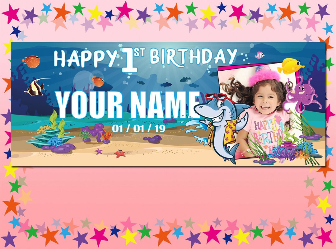 1st Birthday Banner Background Design
