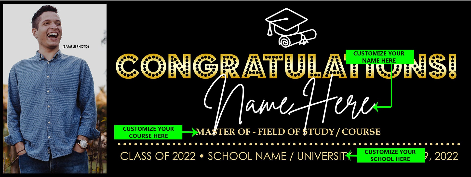 Personalized Graduation Photo Banner Congratulations Class | Etsy