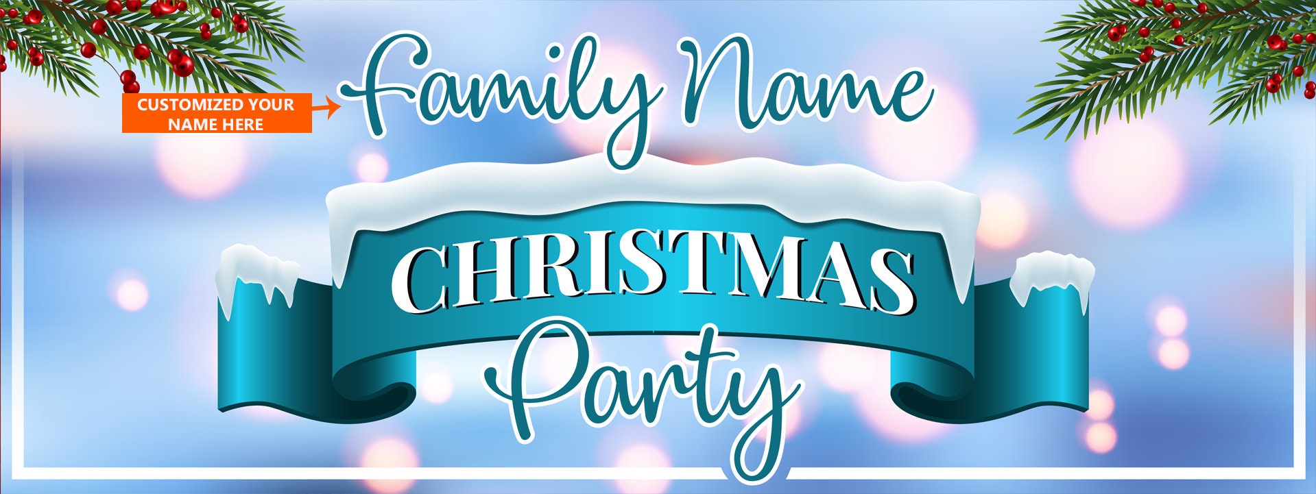 Personalized Christmas Party Banner Merry Christmas Holiday - Etsy