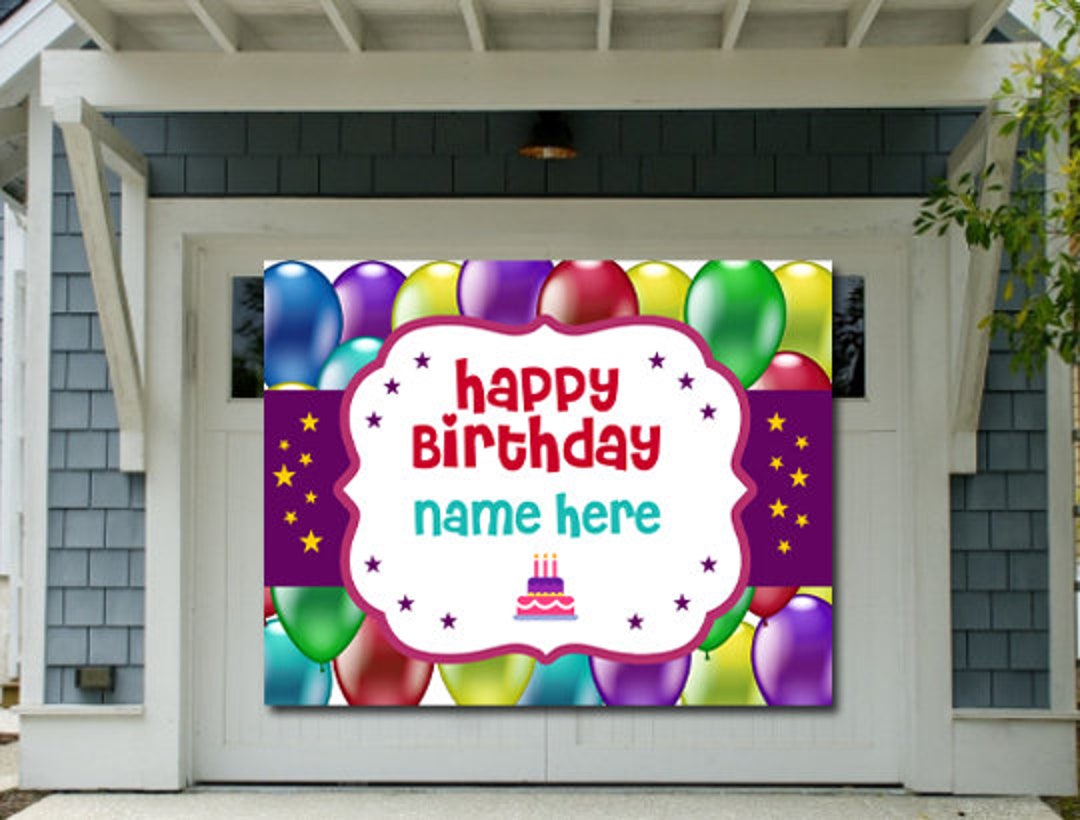 Birthday Backdrop Balloons Party Backdrop Personalized Banner - Etsy