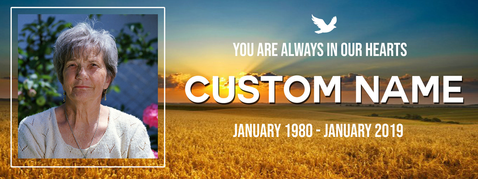 Sunset Funeral Memorial Banner Custom Personalized Photo - Etsy