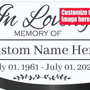 Ribbon Funeral Memorial Banner, Custom Personalized Photo Backdrop in ...