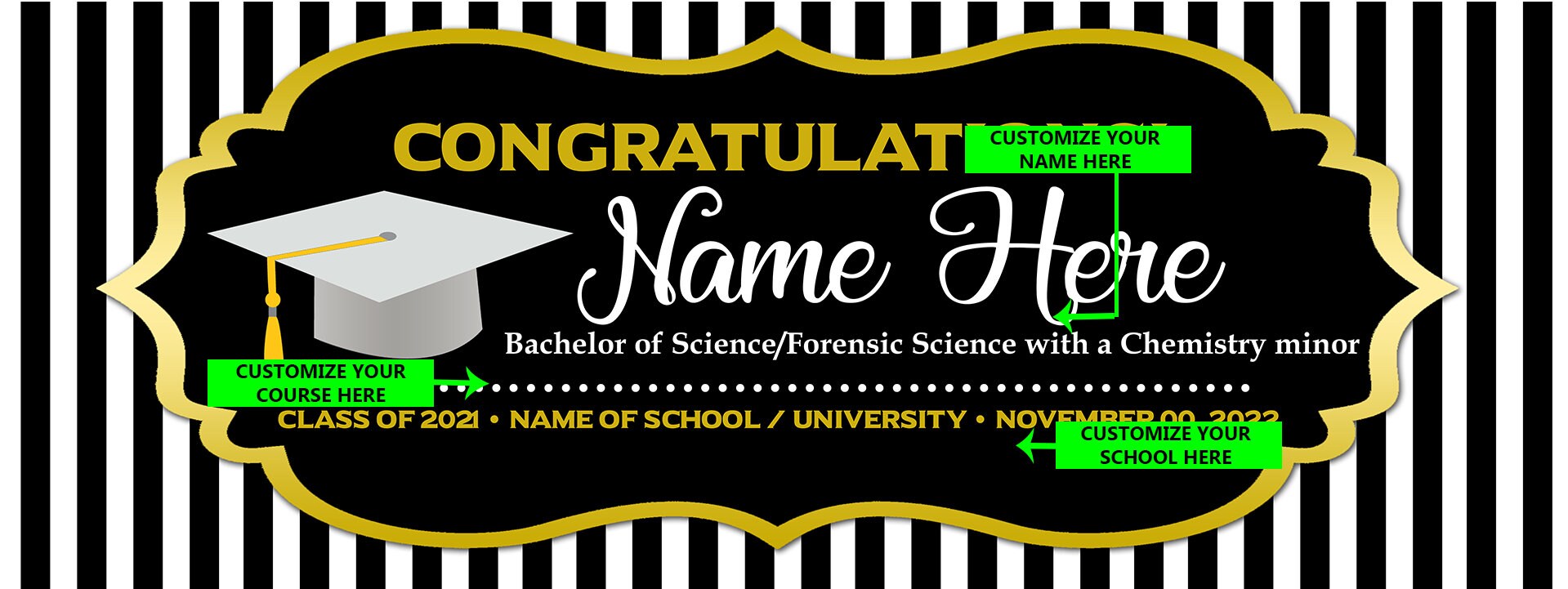 Personalize Graduation Banner Class of 2022 Graduation | Etsy