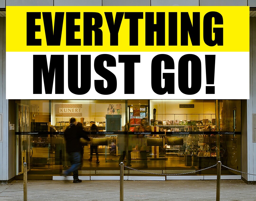 Everything Must Go Store Closing Banner, Advertising Vinyl Banner, for ...