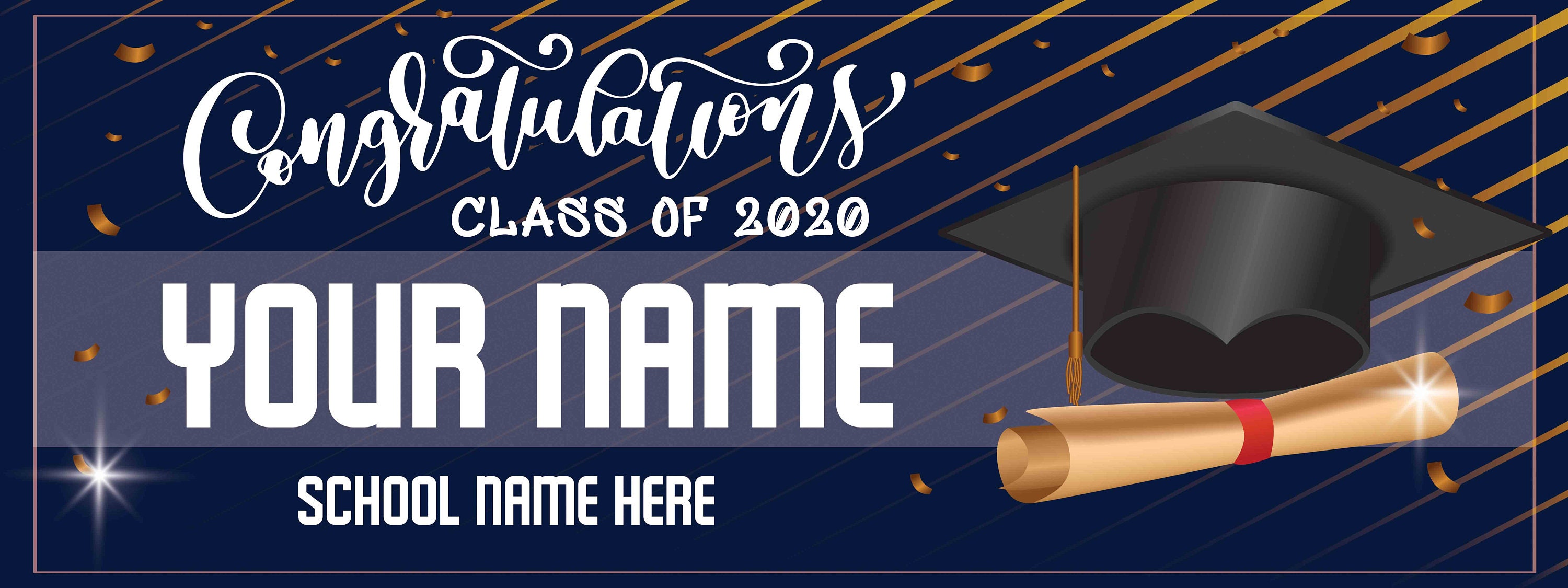 Graduation Banner Personalized Congrats Banner Class of 2020 | Etsy