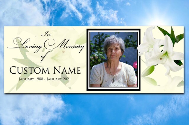 Floral Funeral Memorial Banner Custom Personalized Photo | Etsy
