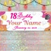 18th Birthday Banner, Custom Name Pink Gold Balloon, Personalized ...