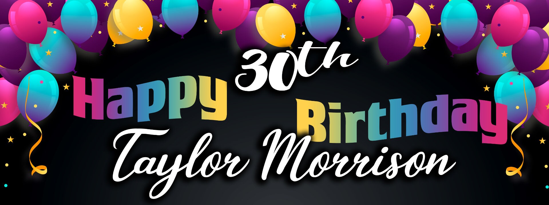 30th Birthday Banner Personalized Custom Birthday Banner | Etsy