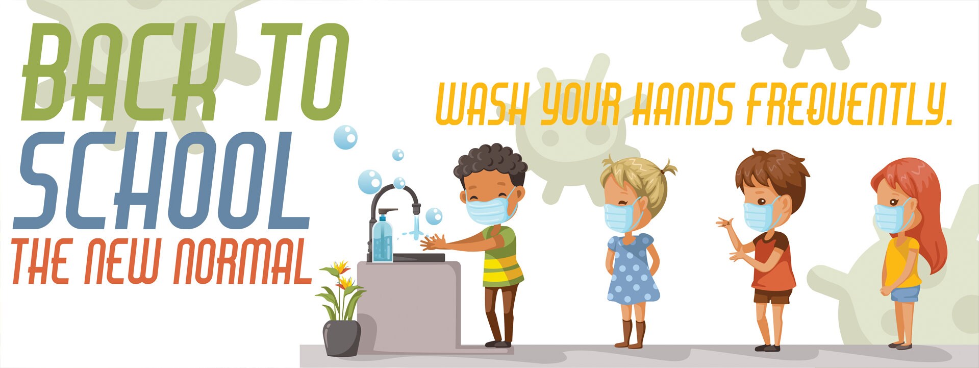 Back to School Banner The New Normal Wash your Hands | Etsy
